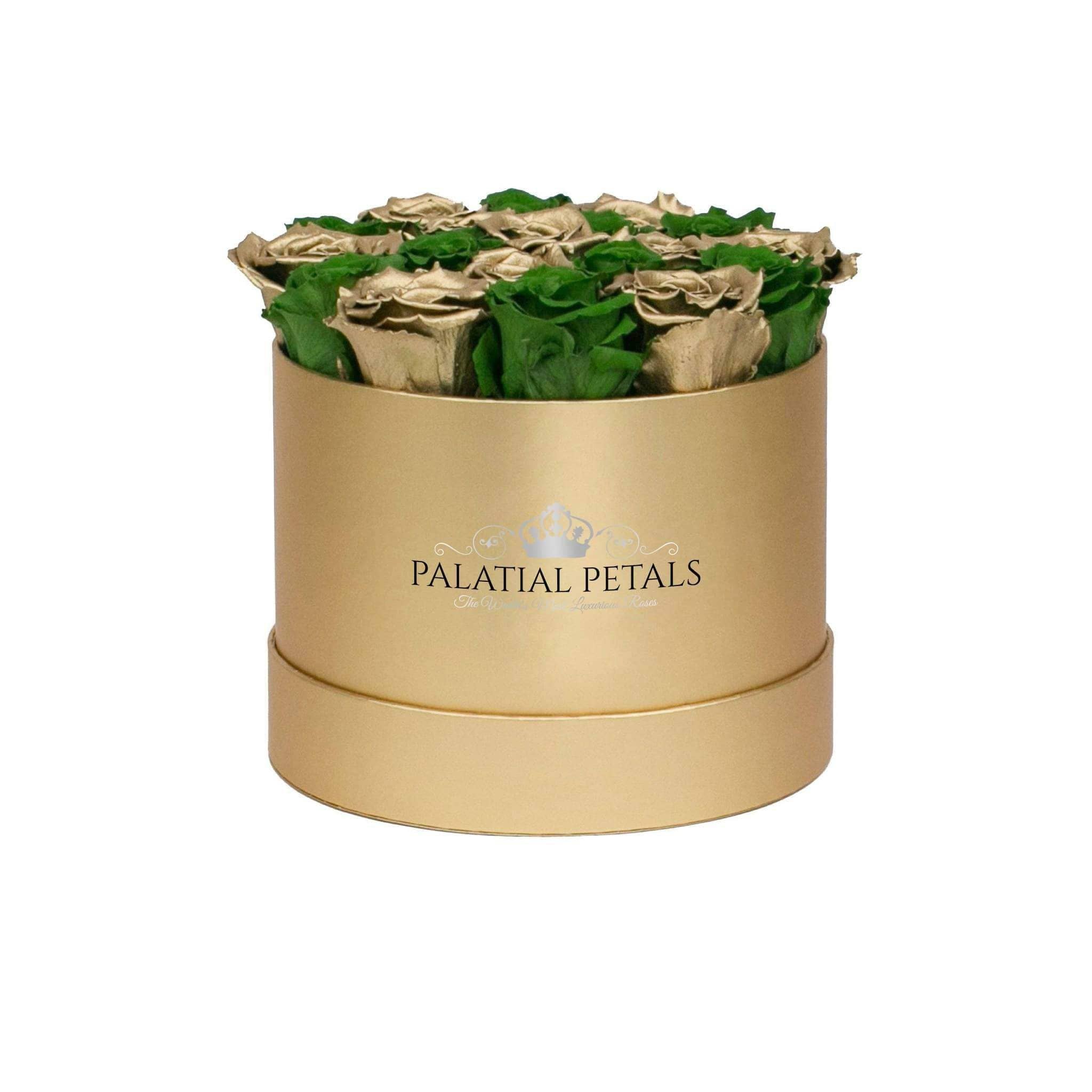 Green & Gold Roses That Last A Year - Medium Rose Box – Palatial Petals