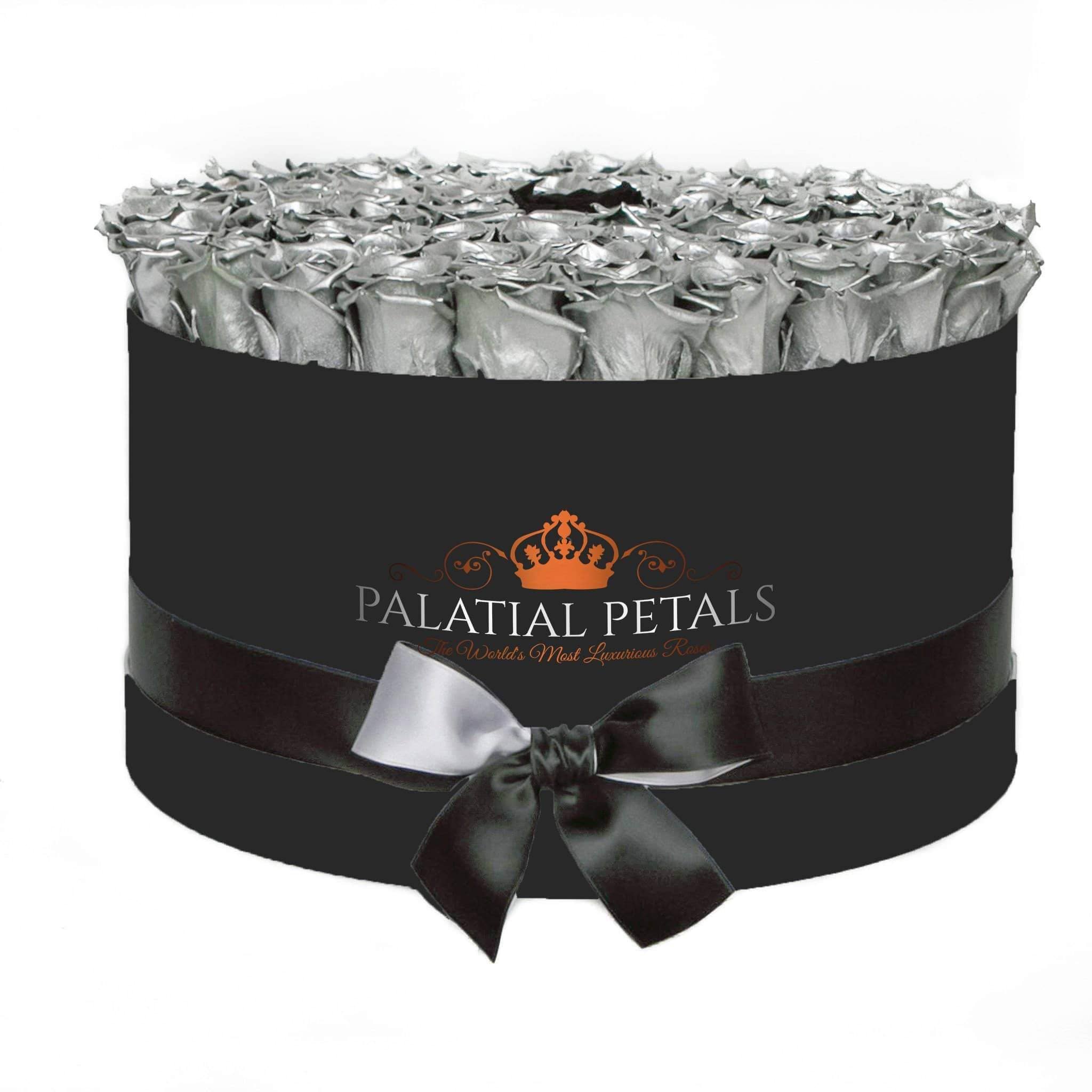 Metallic Silver Roses That Last A Year - Deluxe Rose Box – Palatial Petals